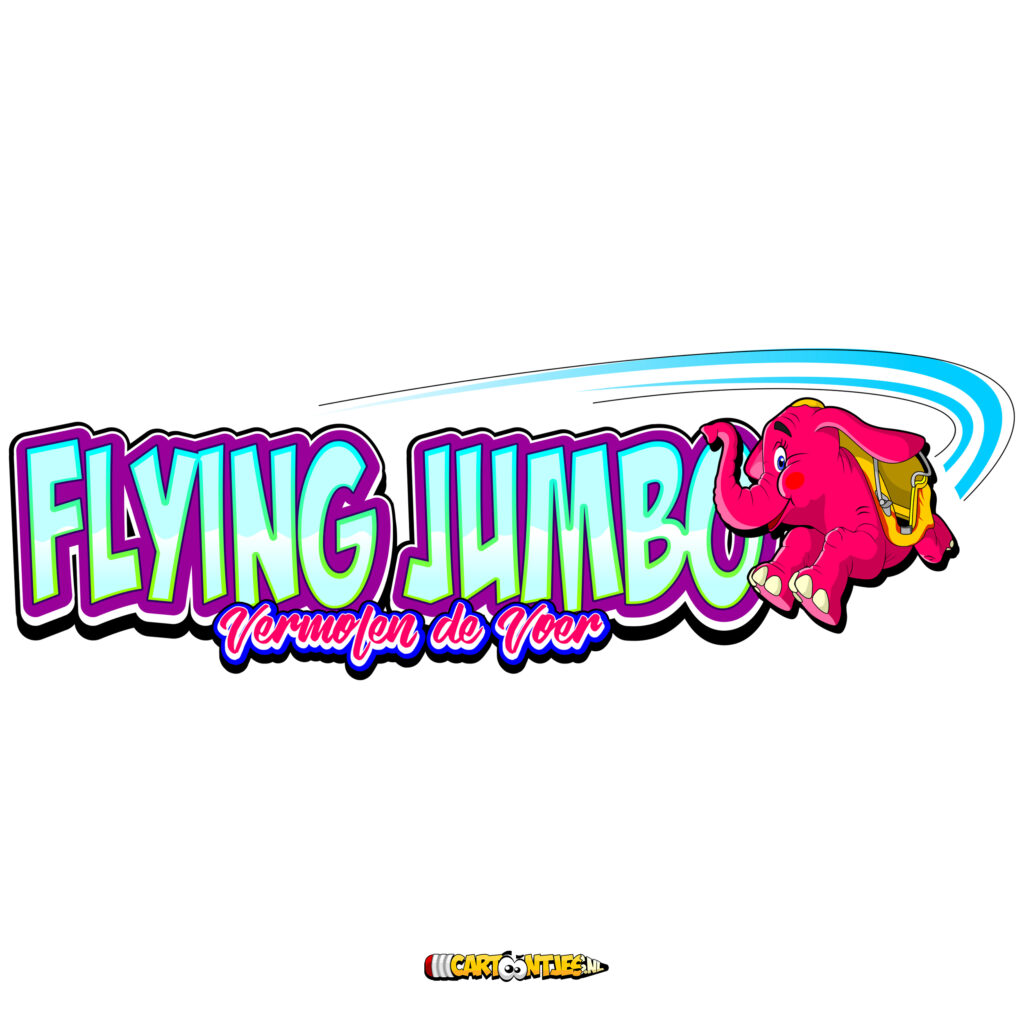 flying jumbo olifantjes draaimolen logo kermis | www.cartoontjes.nl