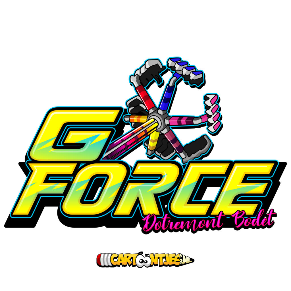 kermis logo g-force schommel | www.cartoontjes.nl