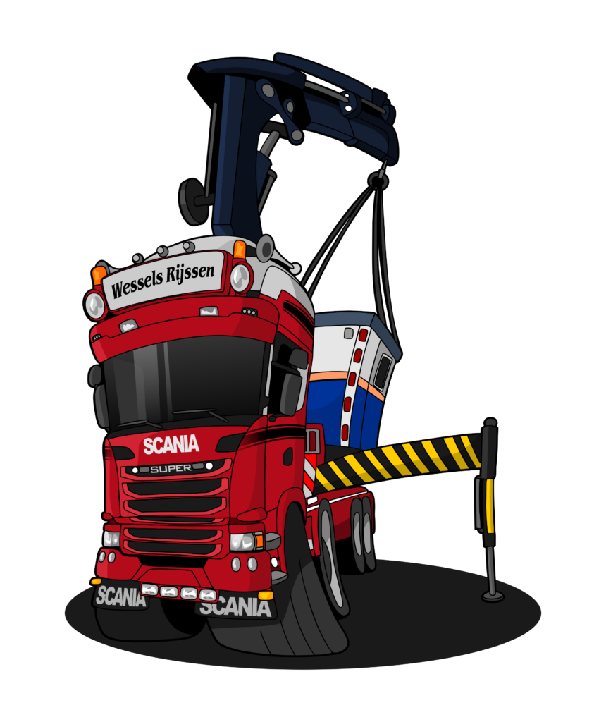 scania wessels truckcaicature guerhanger | www.cartoontjes.nl