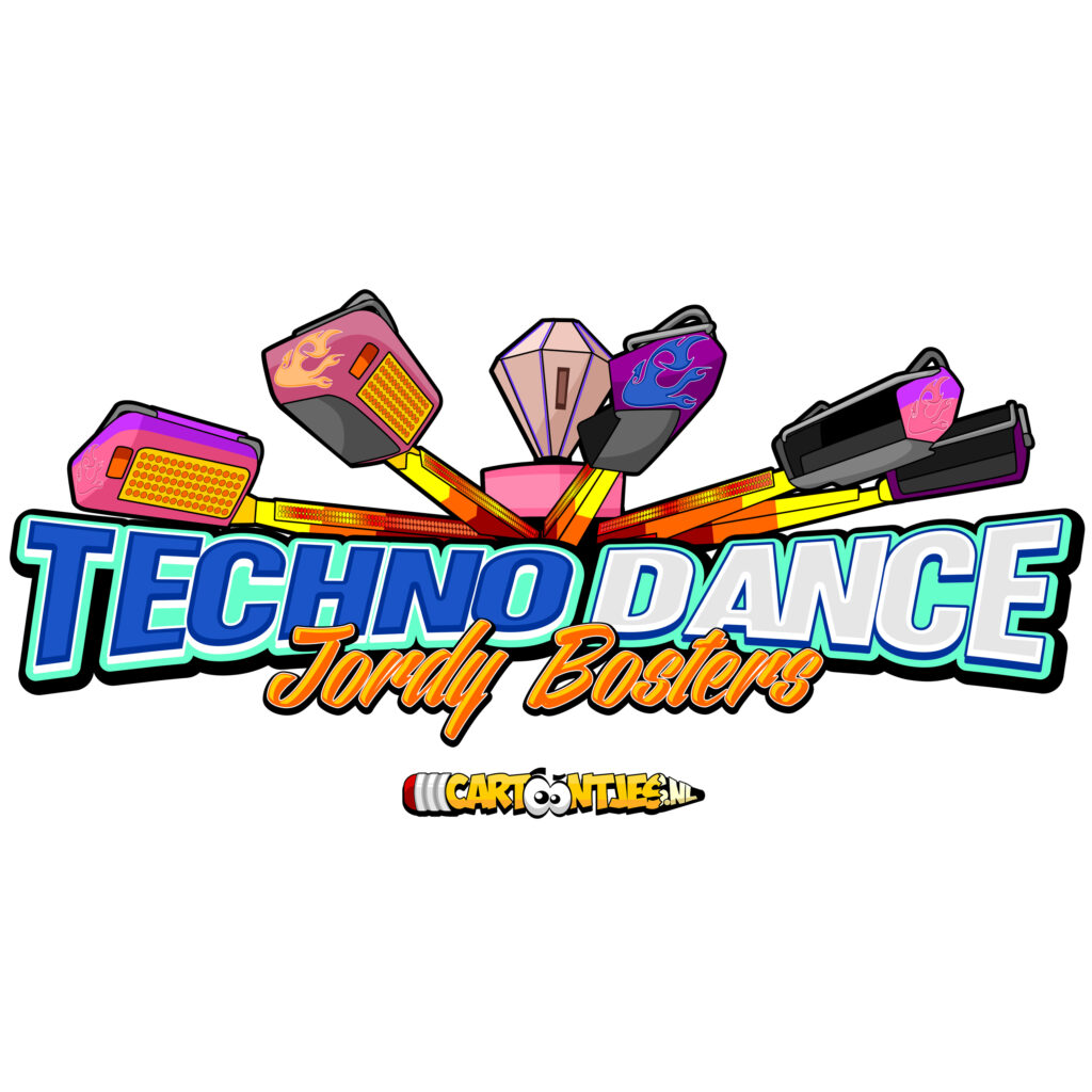 techno dance logo kermis | www.cartoontjes.nl