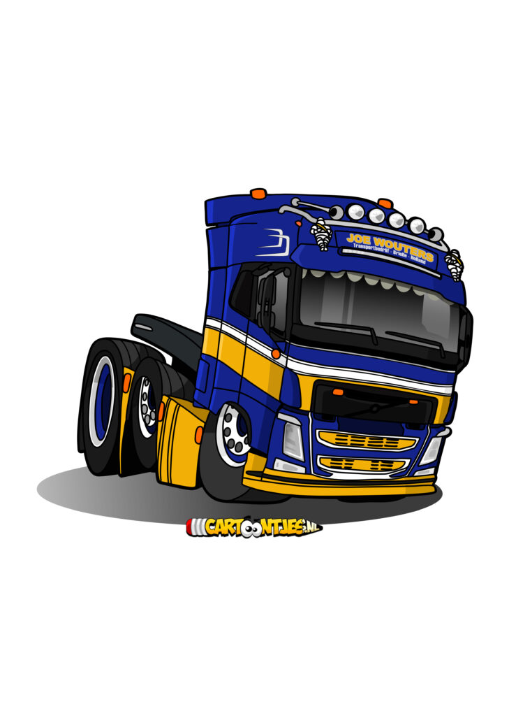 truck cartoon joe wouter transport | www.cartoontjes.nl