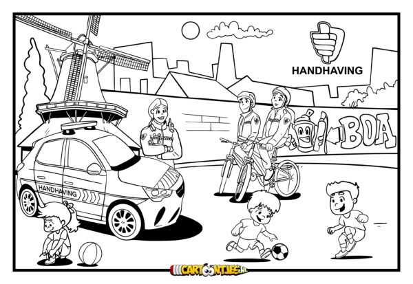 kleurplaat handhaving nederland | www.cartoontjes.nl